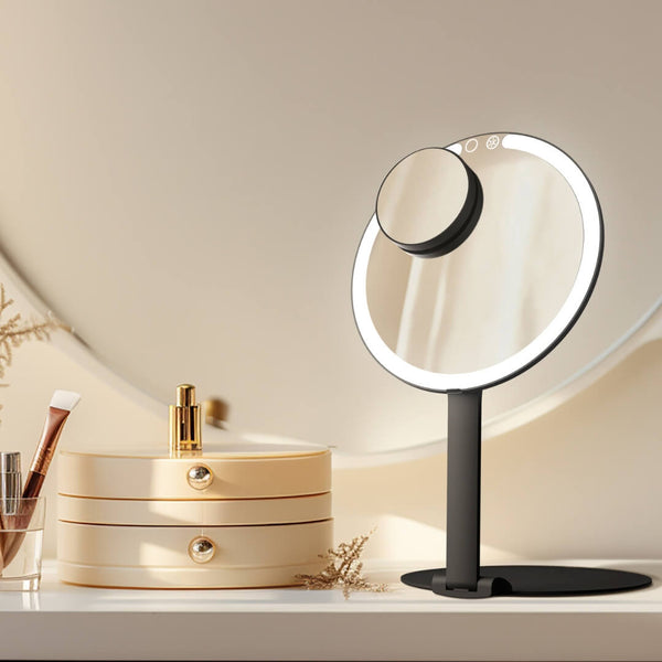 Abigail Travel Magnifying Vanity Mirror with Lights - Fancii – Fancii & Co.