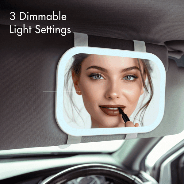 JUNI 2 LED Lighted Sun Visor Vanity Mirror- Adjustable Fit | Fancii & Co.