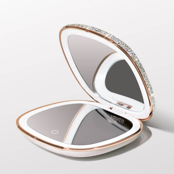 Mila 2 Luxe LED Lighted Compact Mirror with Crystals, 1x/10x | Fancii ...